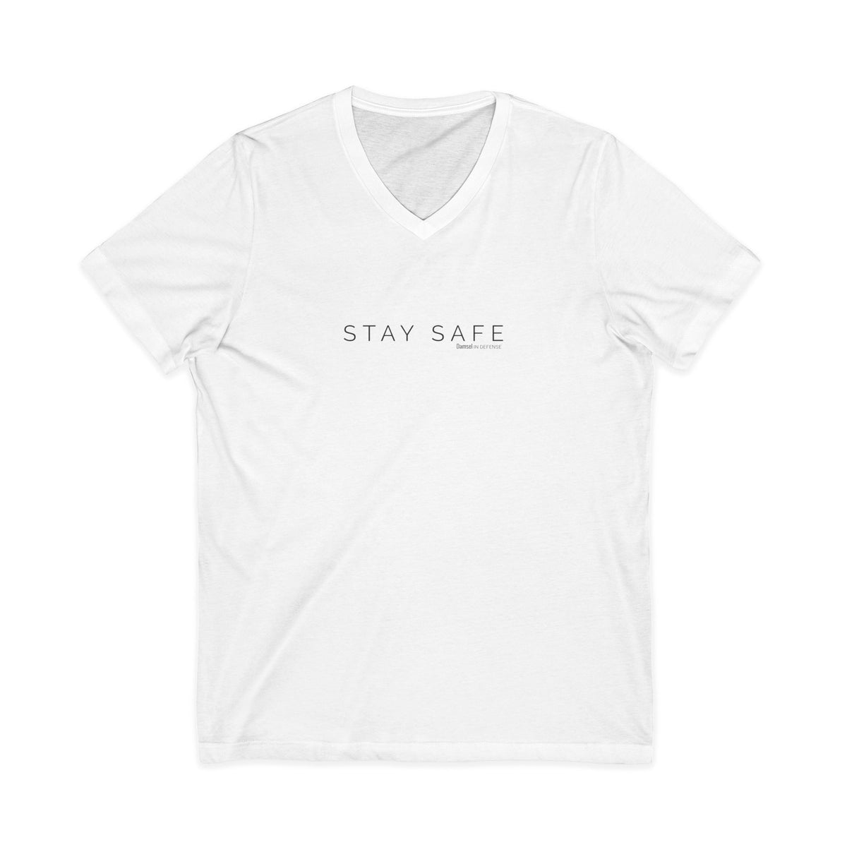 Stay Safe Jersey Short Sleeve V-Neck Tee – The Damsel Store